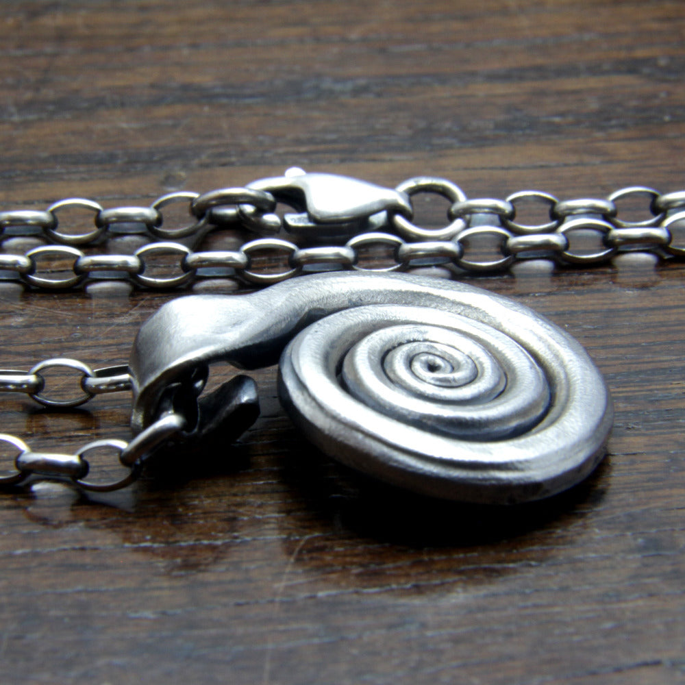 Wrought Silver Spiral Necklace – Taitaya Forge