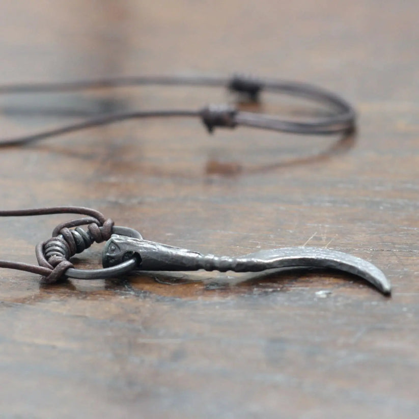 Forged Iron Sickle Pendant – Taitaya Forge