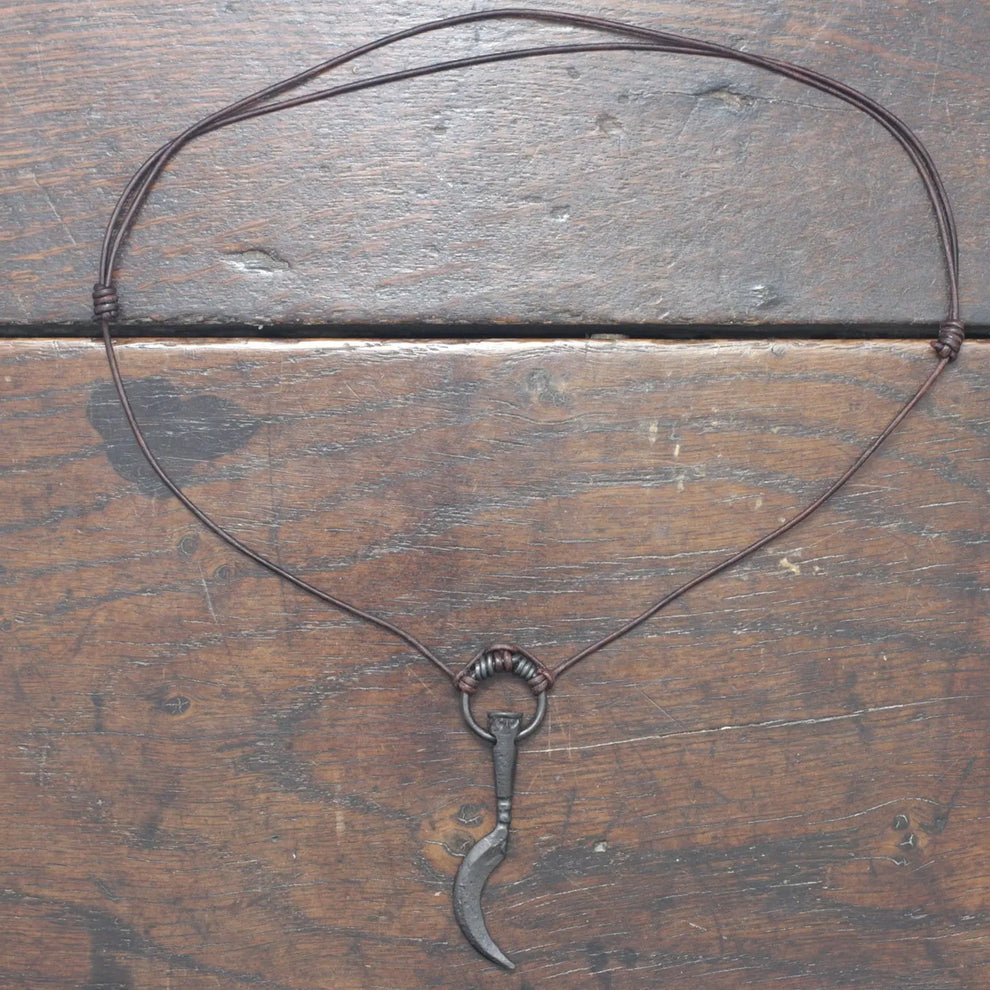 Forged Iron Sickle Pendant – Taitaya Forge