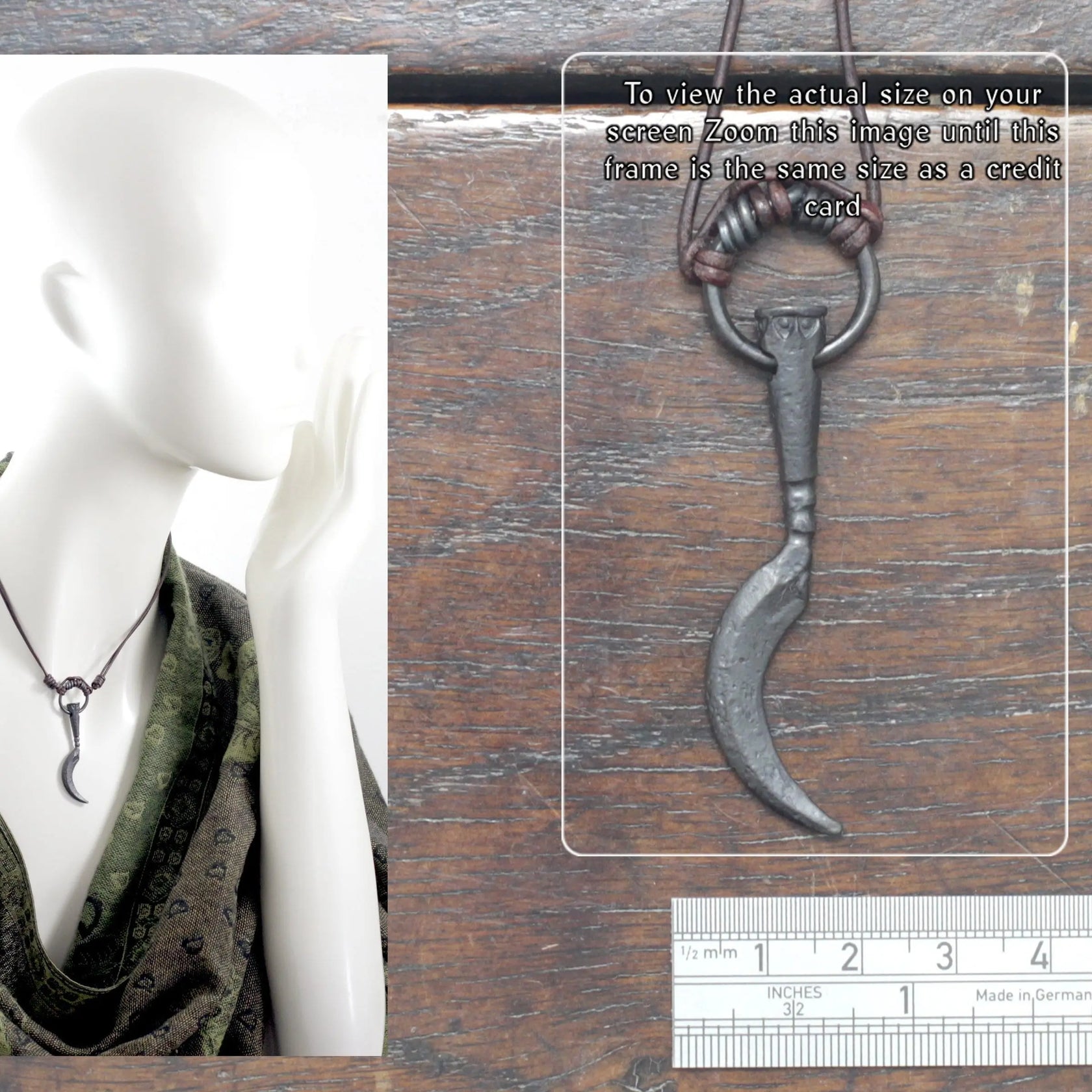 Forged Iron Sickle Pendant – Taitaya Forge