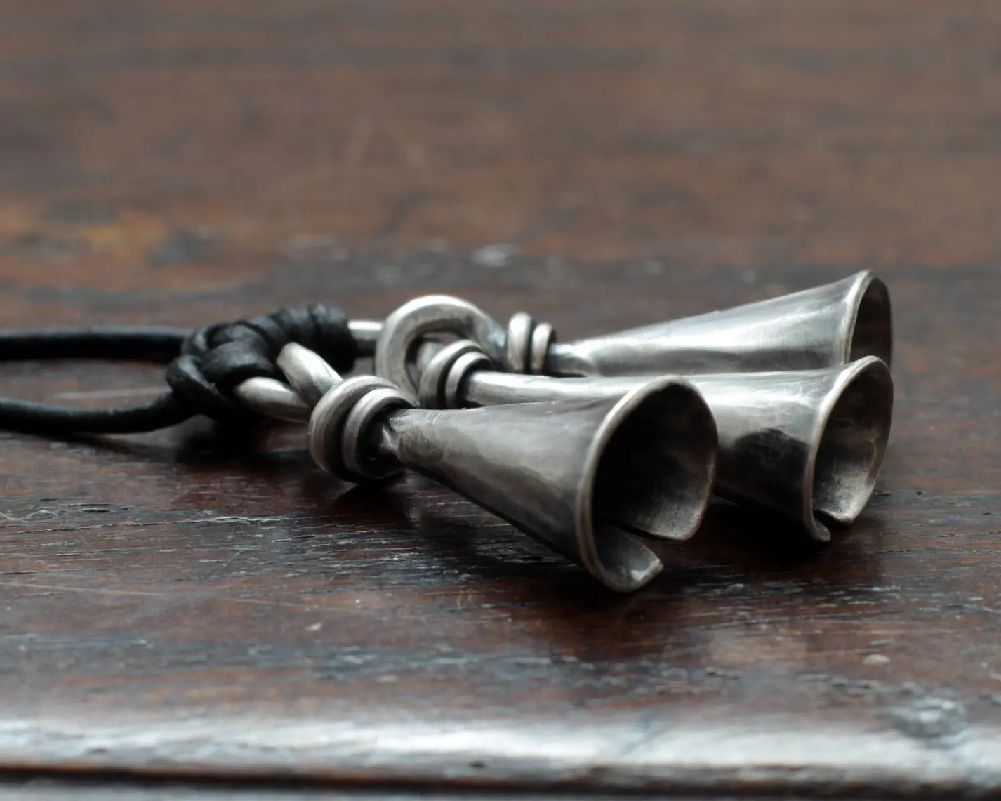 Forged Silver Bell Pendant Necklace – Taitaya Forge