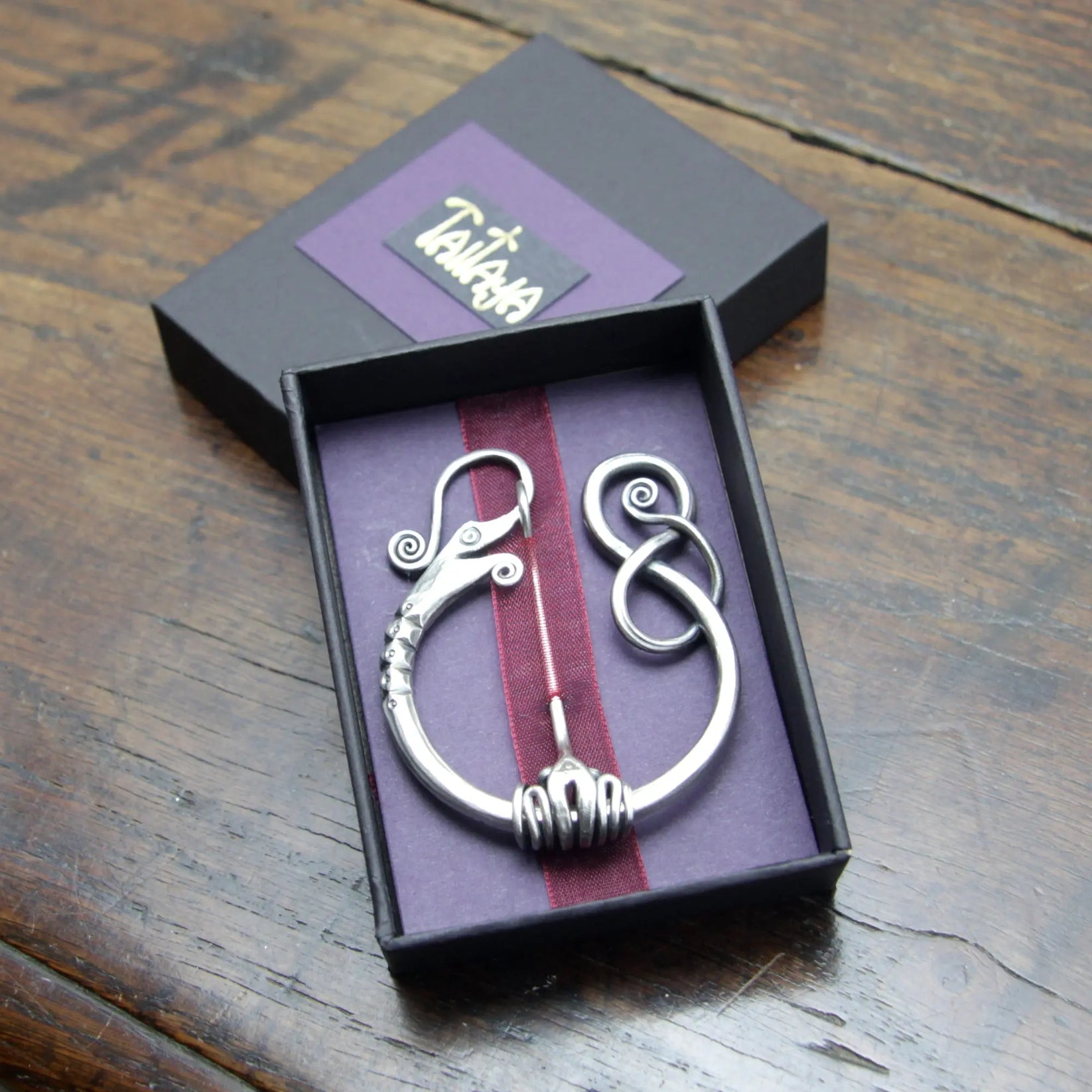 Silver Viking Dragon Pennanular Brooch – Taitaya Forge