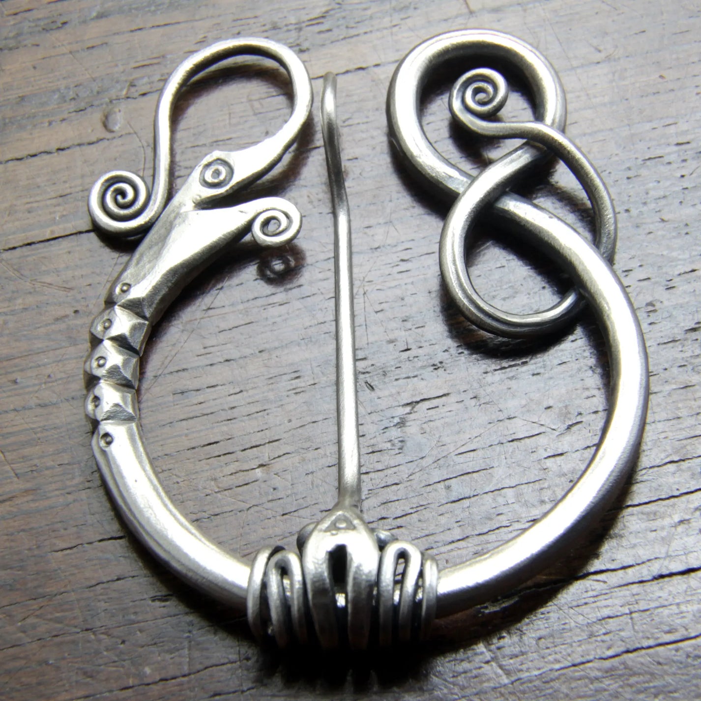 Silver Viking Dragon Pennanular Brooch – Taitaya Forge