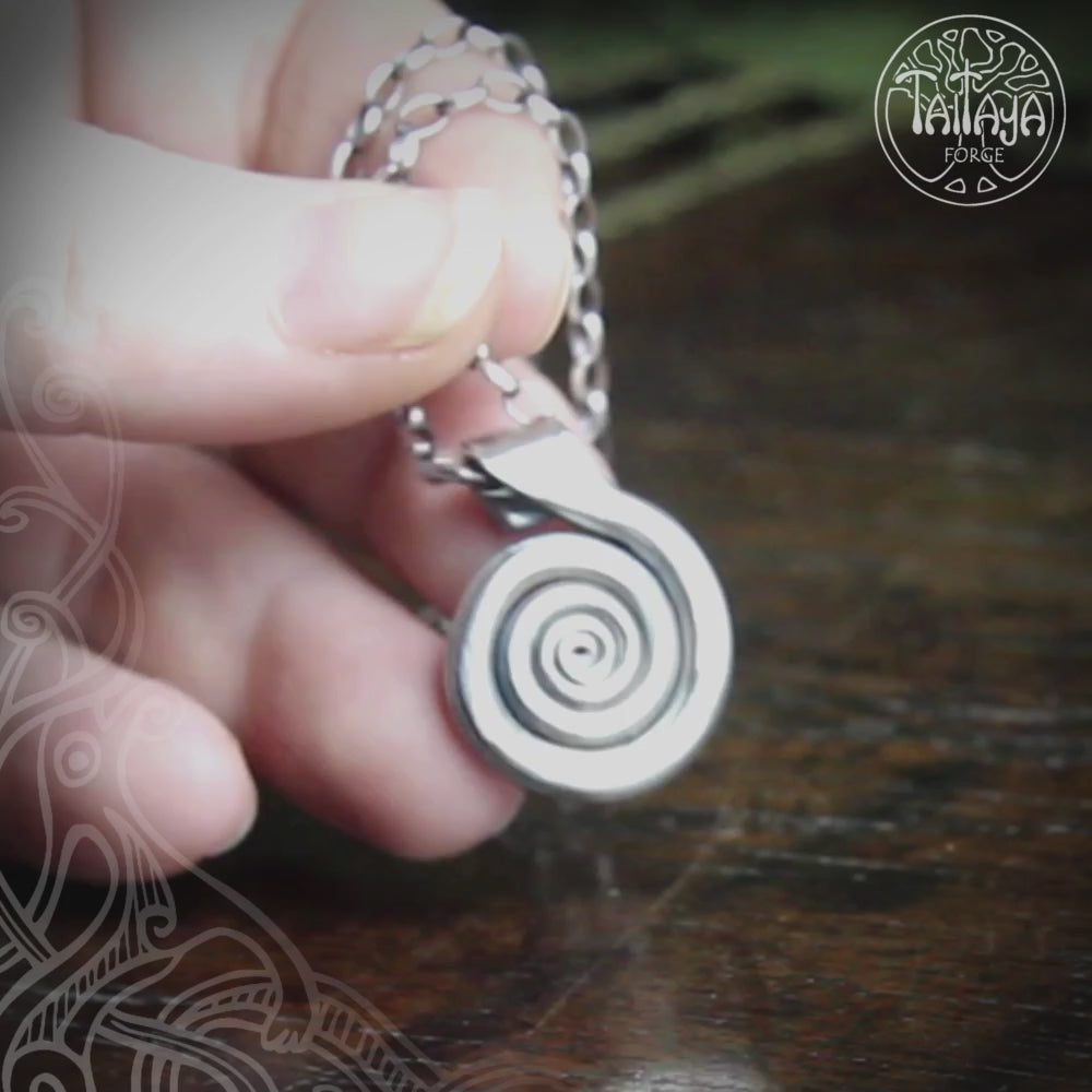 Wrought Silver Spiral Necklace – Taitaya Forge